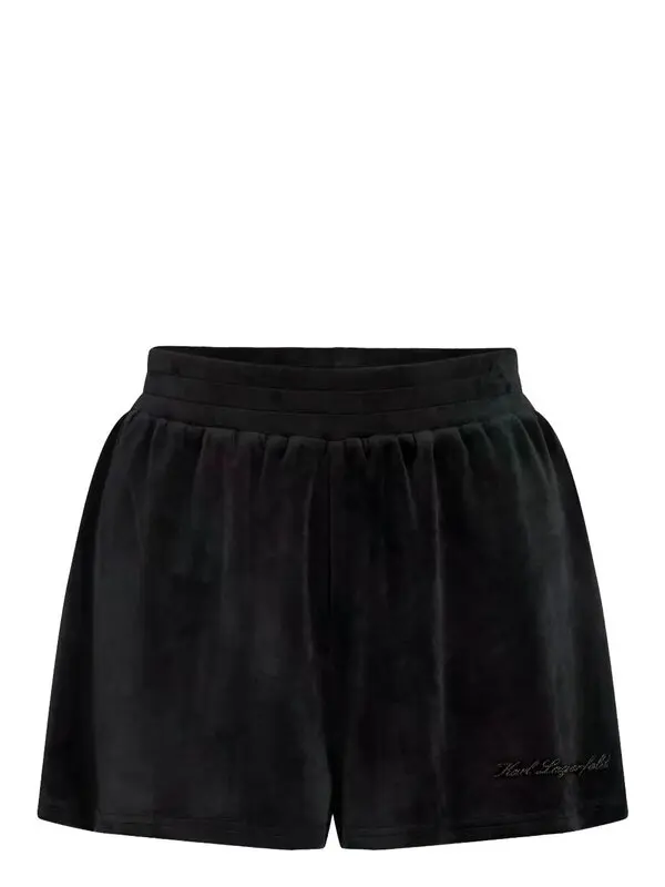 Karl Lagerfeld Velour Shorts - Black