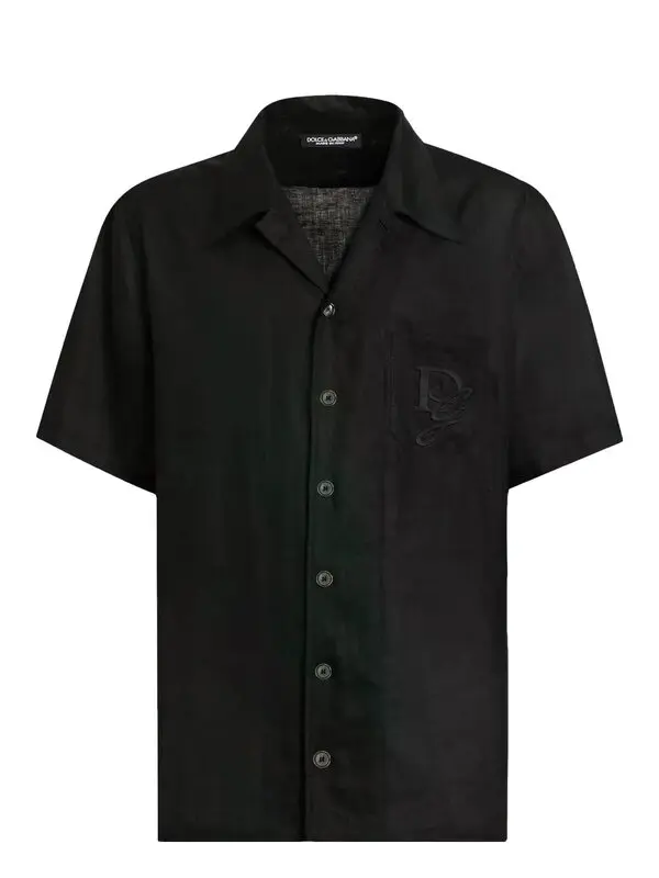 Dolce & Gabbana Embroidered-logo Shirt - Black