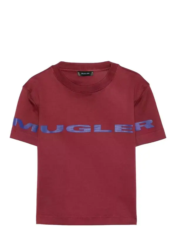 MUGLER Logo-appliqué T-shirt - Red