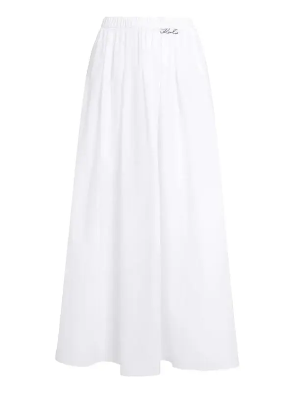 Karl Lagerfeld Signature Sheer Maxi Skirt - White