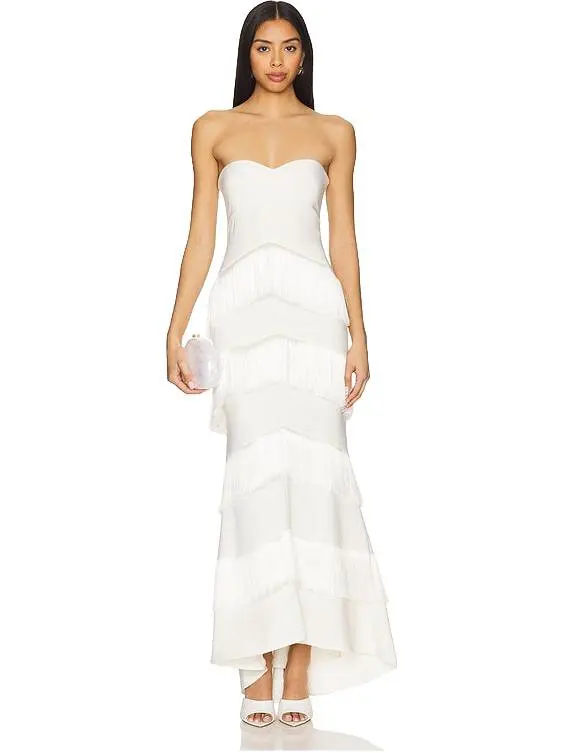 House Of Harlow 1960 X Hera Fringe Maxi Dress - Ivory