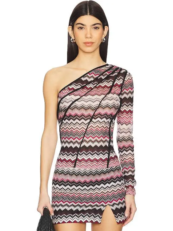 Missoni One-shoulder Top - Multi Pink & Beige