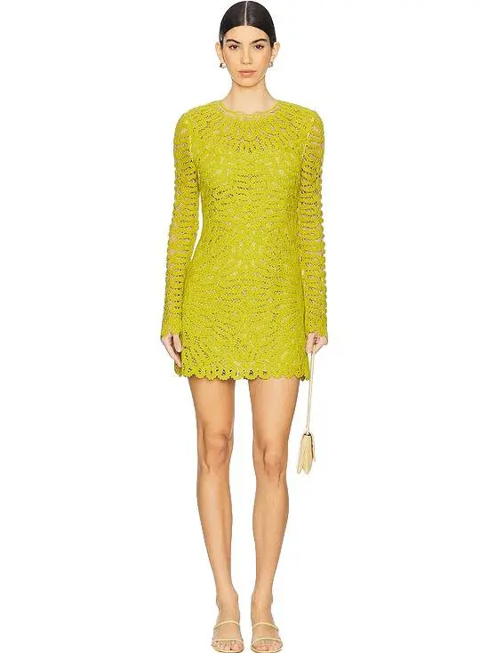 Simkhai Mccall Mini Dress - Yellow Plum Multi
