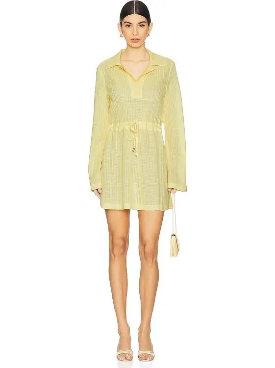 Simkhai Tammie Long Sleeve Mini Dress - Buttercream