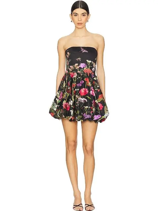 Alice + Olivia Asha Structured Bubble Hem Mini Dress - Secret Garden