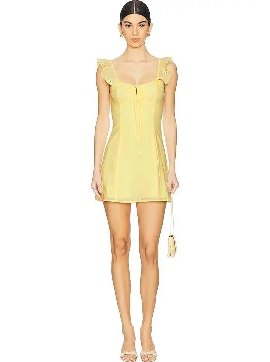 MORE TO COME Jay Mini Dress - Baby Yellow