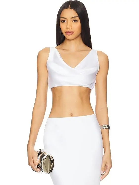 Norma Kamali Maria Cropped Top - Snow White