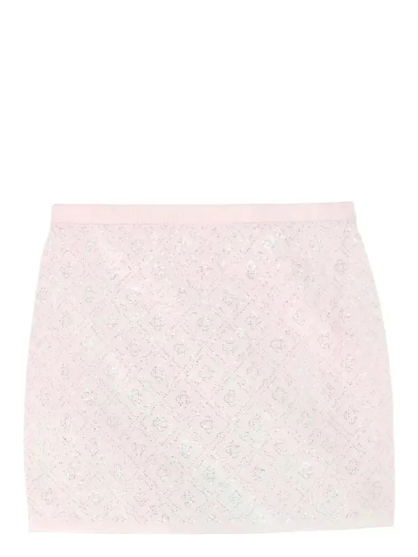 Casablanca Crystal-monogram Mini Skirt - Pink