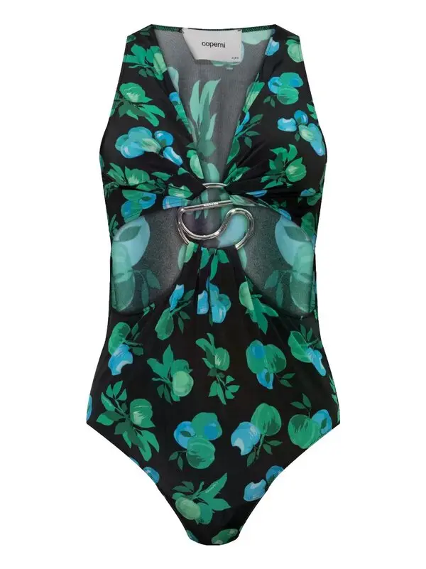 Coperni Floral Print Bodysuit - Green