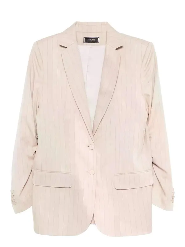 STYLAND Pinstriped Blazer - Neutrals