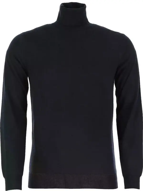 PAOLO PECORA Merino Wool Roll Neck Pullover - Blue