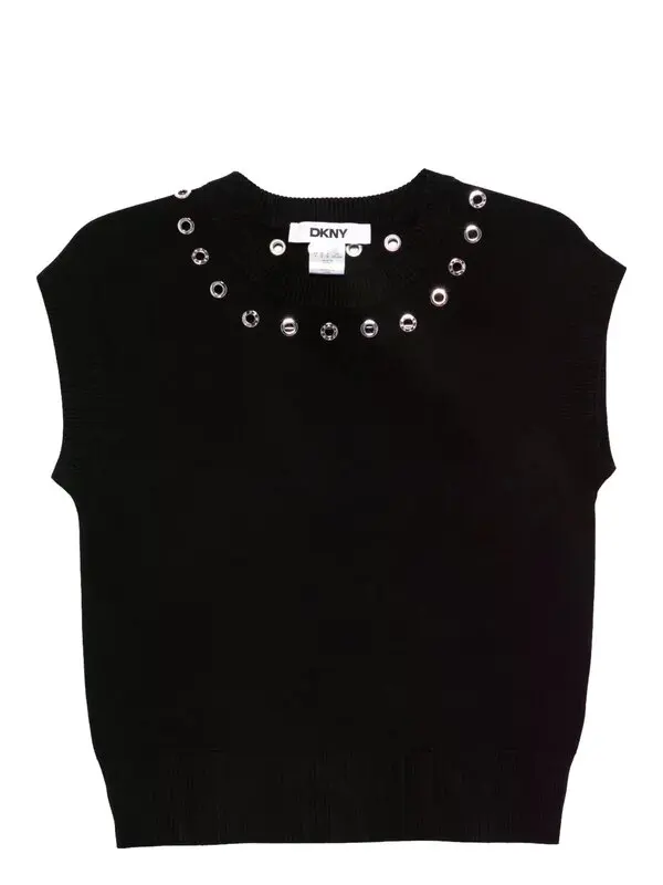 Dkny Gromet-detailed Vest - Black