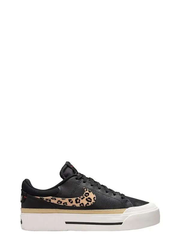 Nike Court Legacy Lift Leopard Sneakers - Black/sail/picante Red