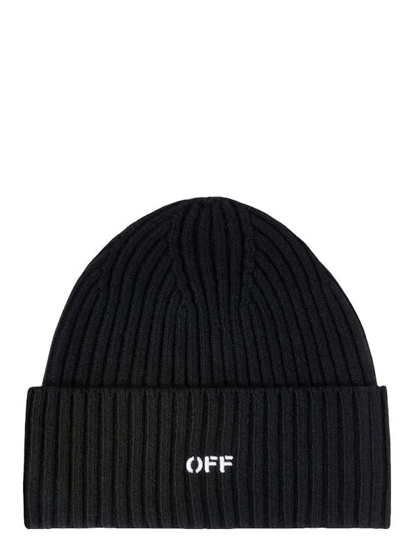 Off-White Offstamp Loose Knit Beanie - Black/white