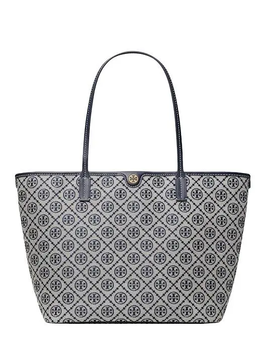 Tory Burch T Monogram Zip Tote - Navy Blue