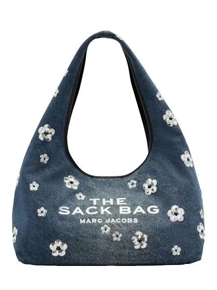 Marc Jacobs Sequin Daisy Denim Sack Bag - Vintage Indigo