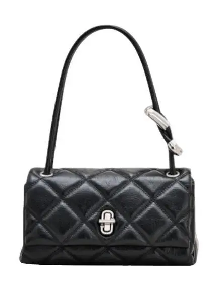 Marc Jacobs The Mini Quilted Leather Dual Shoulder Bag - Black