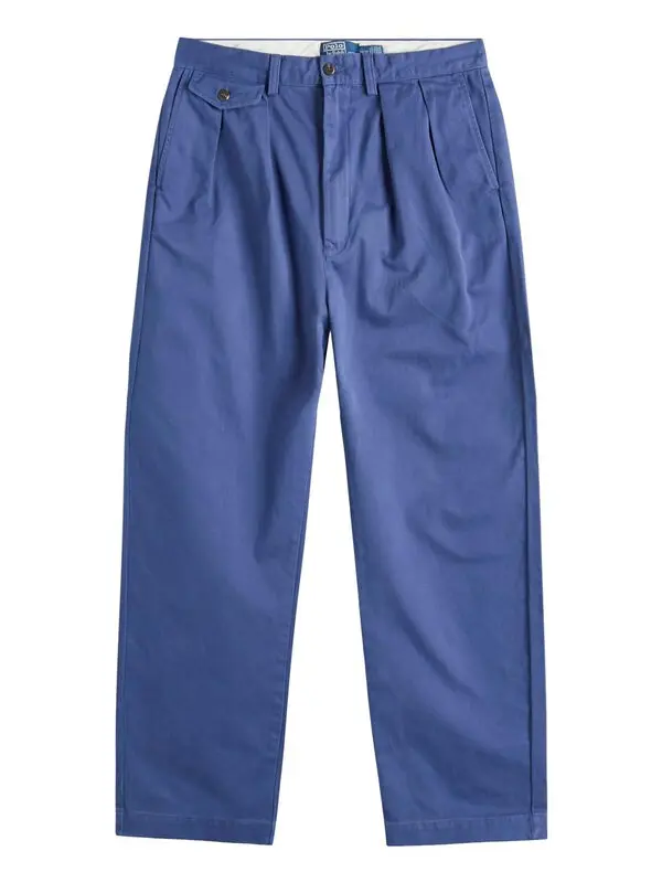 Polo Ralph Lauren Whitman Pleated Chino Trousers - Light Navy