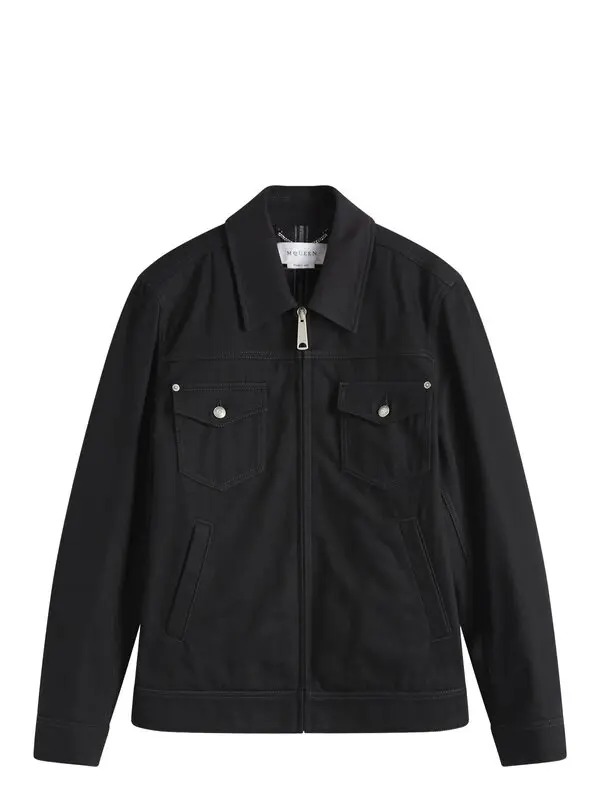 Alexander McQueen Denim Zip Blouson - Black