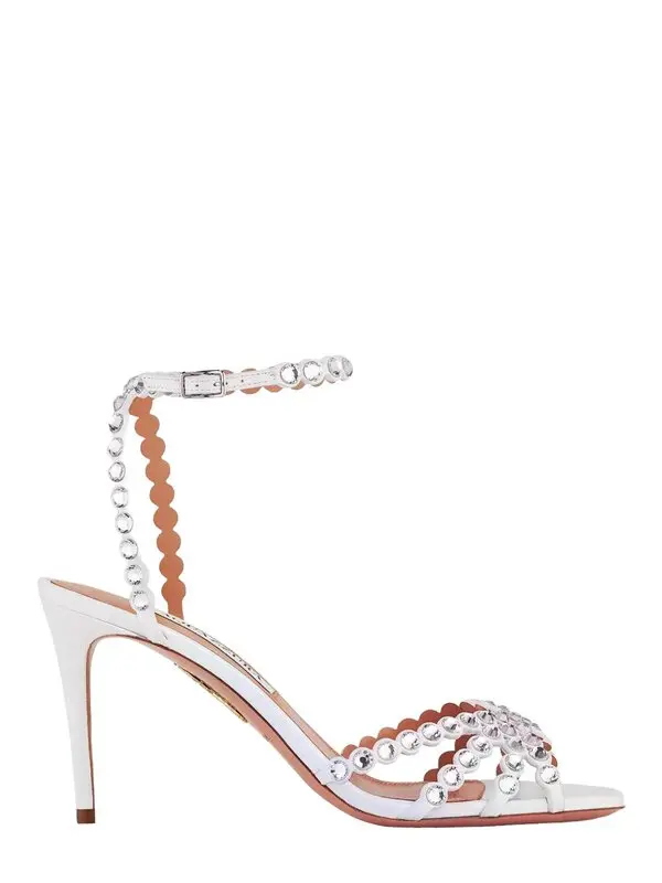 AQUAZZURA 85mm Tequila Sandals - White