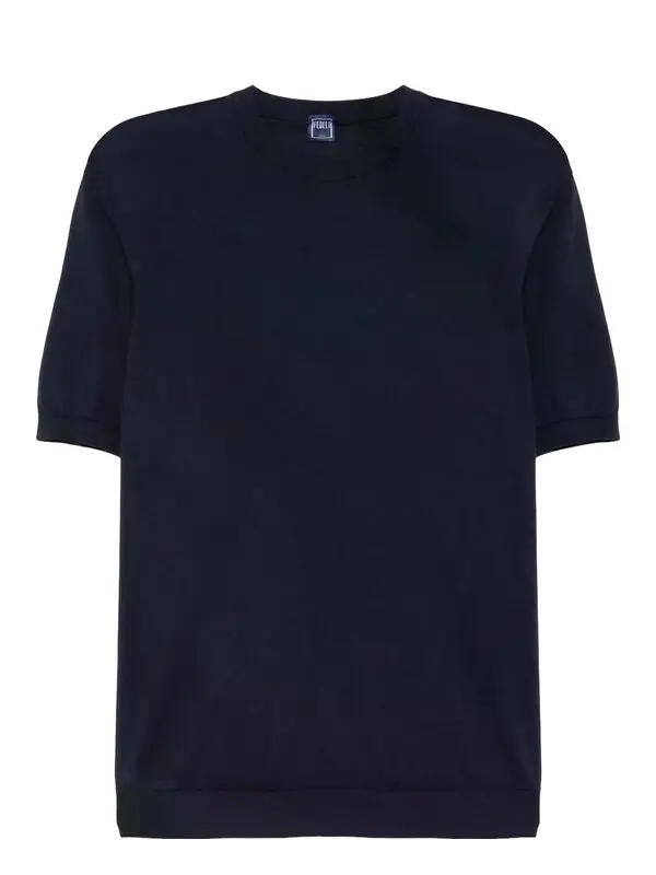 Fedeli Fine-knit T-shirt - Blue