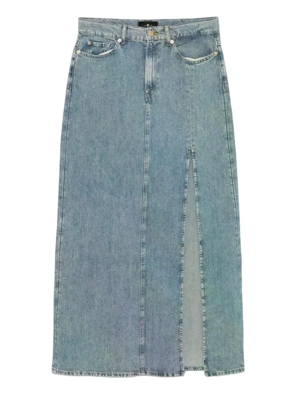 7 For All Mankind Maxi Denim Skirt - Blue