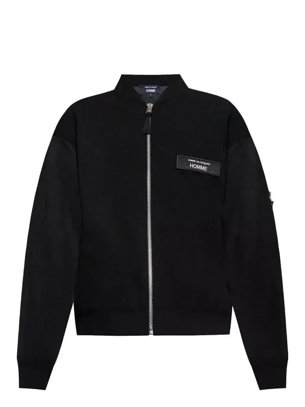Comme Des Garçons Logo-patch Bomber Jacket - Black