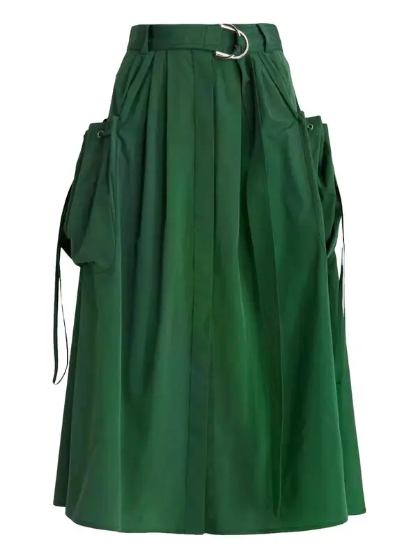 Mantū A-line Midi Skirt - Green