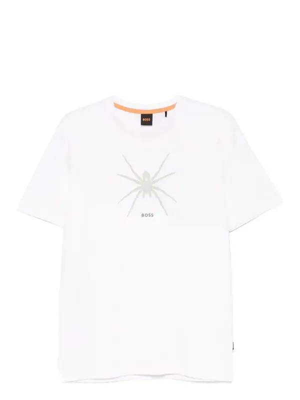 BOSS Seasonal-print Cotton T-shirt - White
