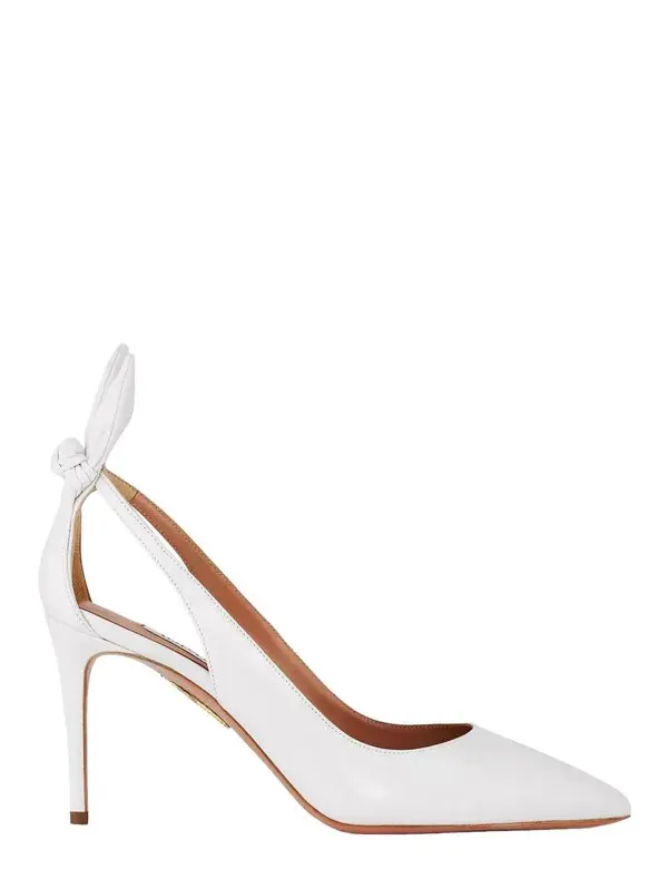 AQUAZZURA 85mm Bow Tie Pumps - White