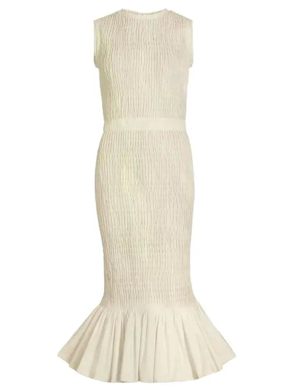 Patou Smocked Dress - Neutrals