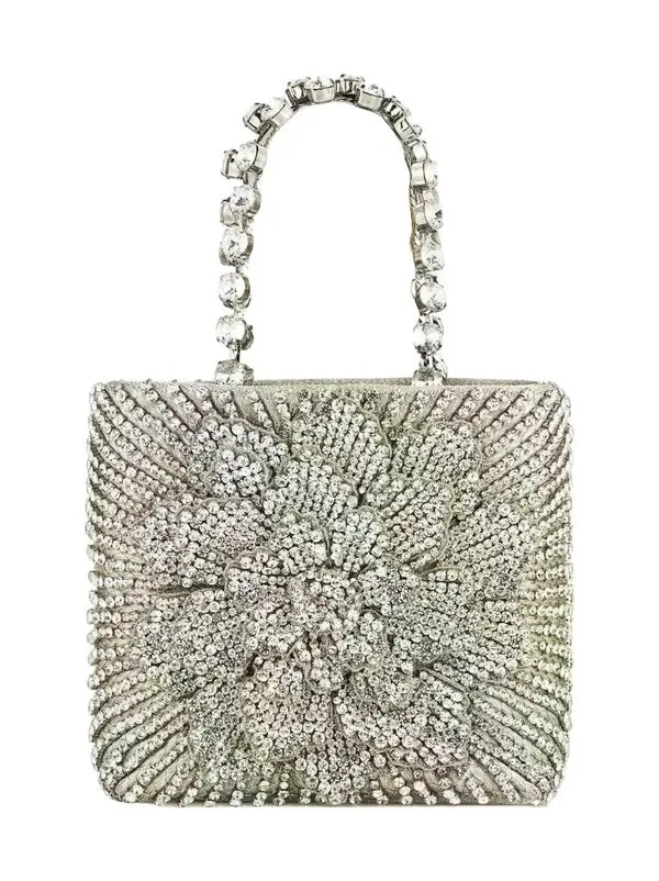 AQUAZZURA Embellished Square Tote - Silver