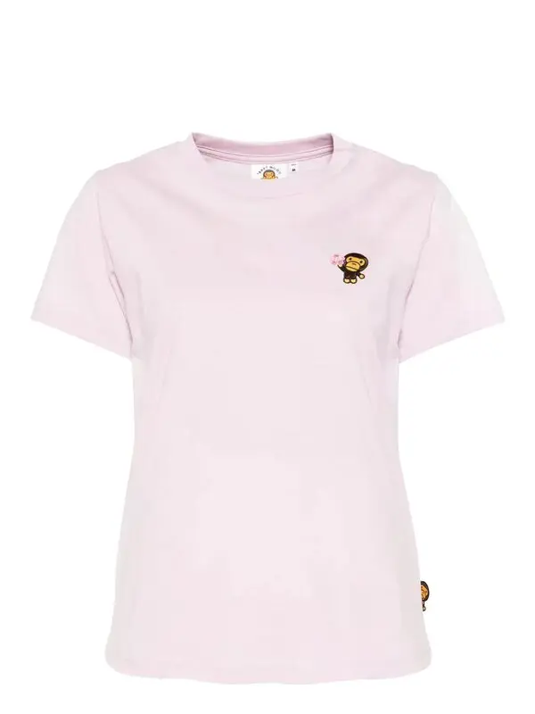 A BATHING APE Baby Milo® Store Logo-embroidered T-shirt - Purple