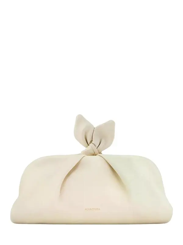 AQUAZZURA Bow Tie Clutch - White