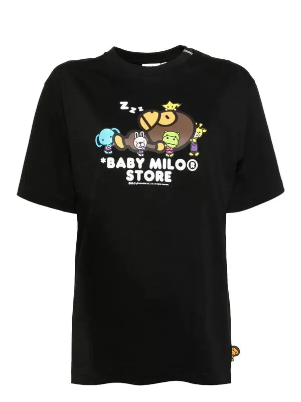 A BATHING APE Baby Milo® Store * Graphic-print T-shirt - Black