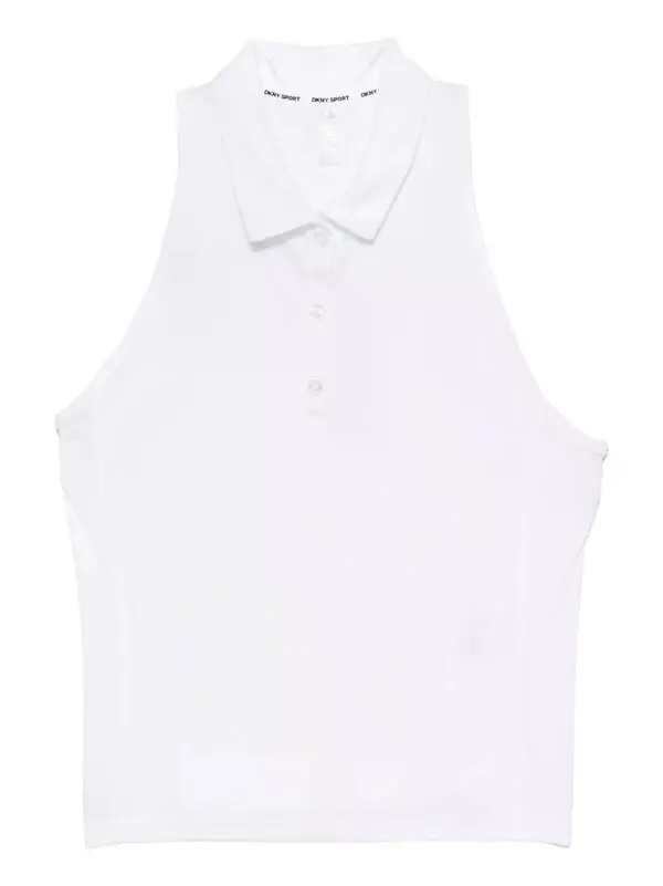 Dkny Racerback Polo Tank Top - White