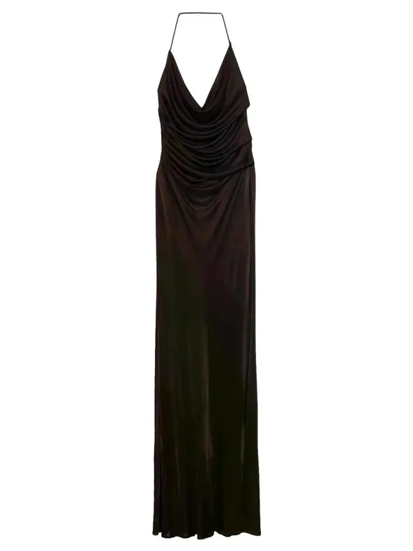 Elisabetta Franchi Open-back Maxi Dress - Brown