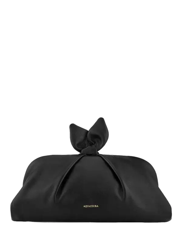 AQUAZZURA Bow Tie Clutch - Black