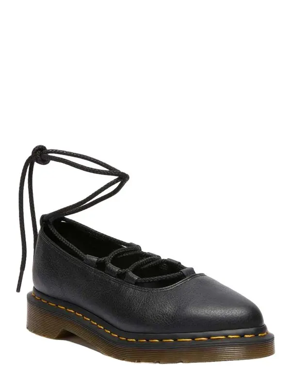 Dr. Martens Elphie Ii Virginia Leather Ballet Flats - Black