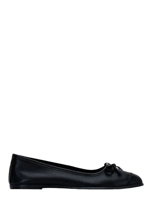 FOREVER & ALWAYS SHOES Brooklyn Ballerina Flats - Black Leather