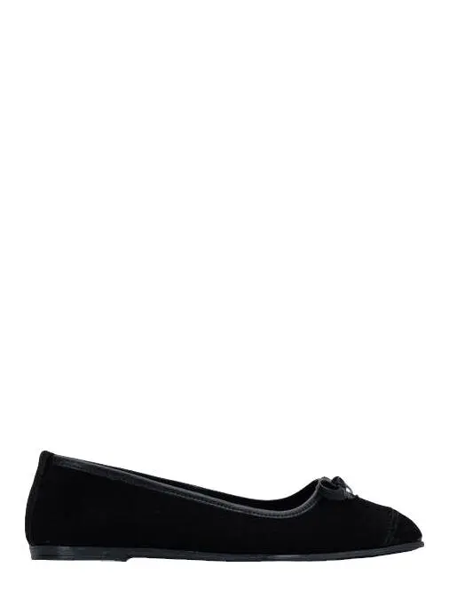 FOREVER & ALWAYS SHOES Brooklyn Ballerina Flats - Black Suede Leather