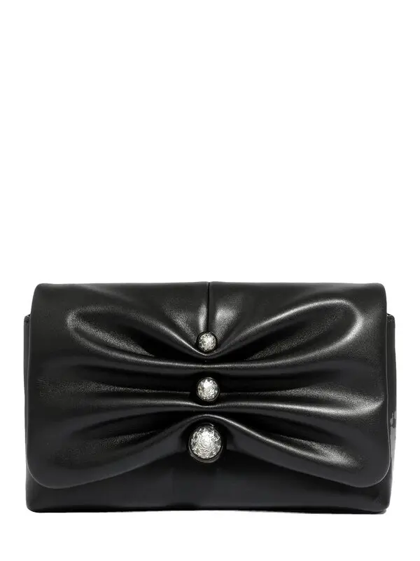 Alexis Bittar Ruched Crystal Clutch - Black