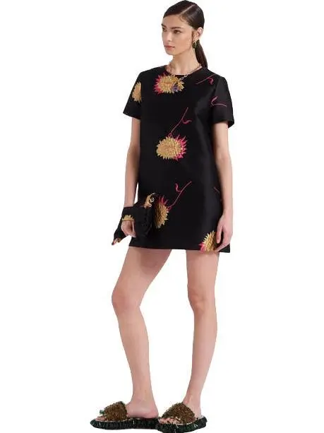 La DoubleJ Mini Swing Jacquard Dress - Derby Jacquard Black