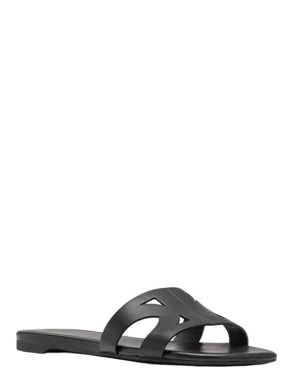 Kate Spade New York Duo Smooth Leather Slide Sandal - Black