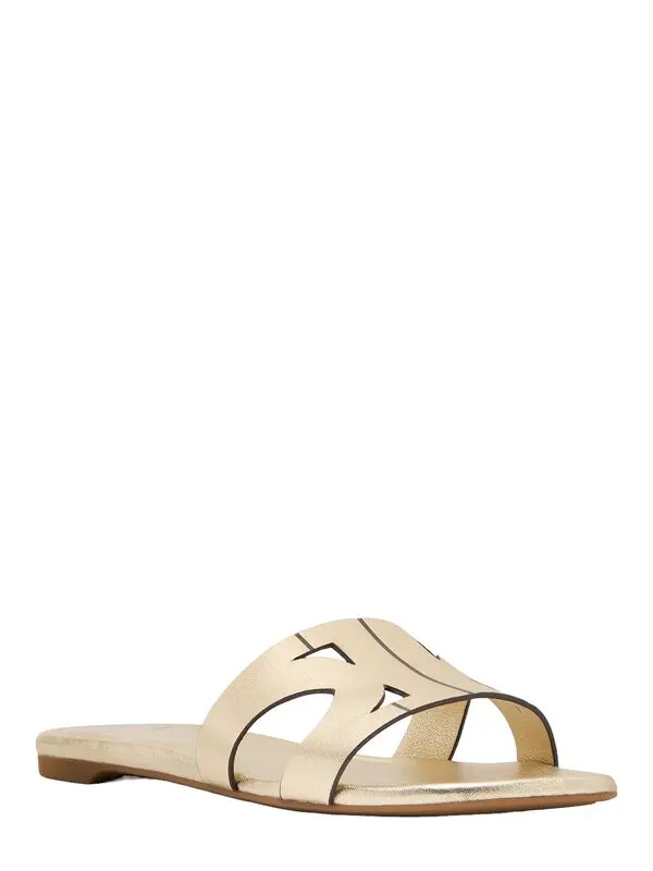 Kate Spade New York Duo Smooth Leather Slide Sandal - Pale Gold
