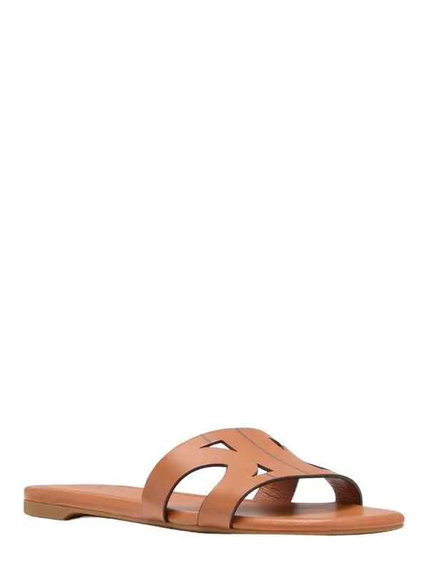 Kate Spade New York Duo Smooth Leather Slide Sandal - Saddle