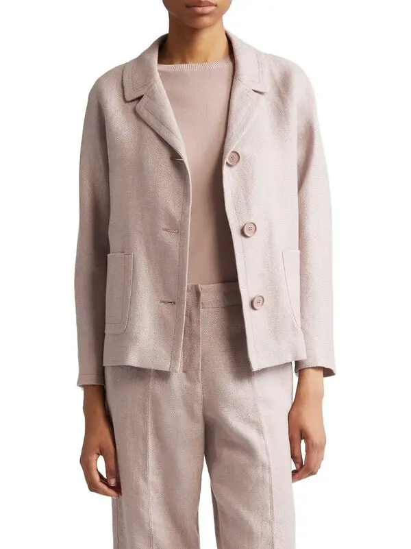 Max Mara Nicole Linen-blend Crop Blazer - Pink