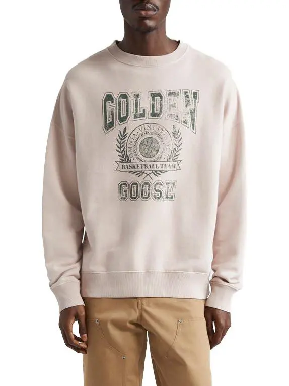 Golden Goose Journey Logo Graphic Sweatshirt - Shadow Grey/ Hunter Green