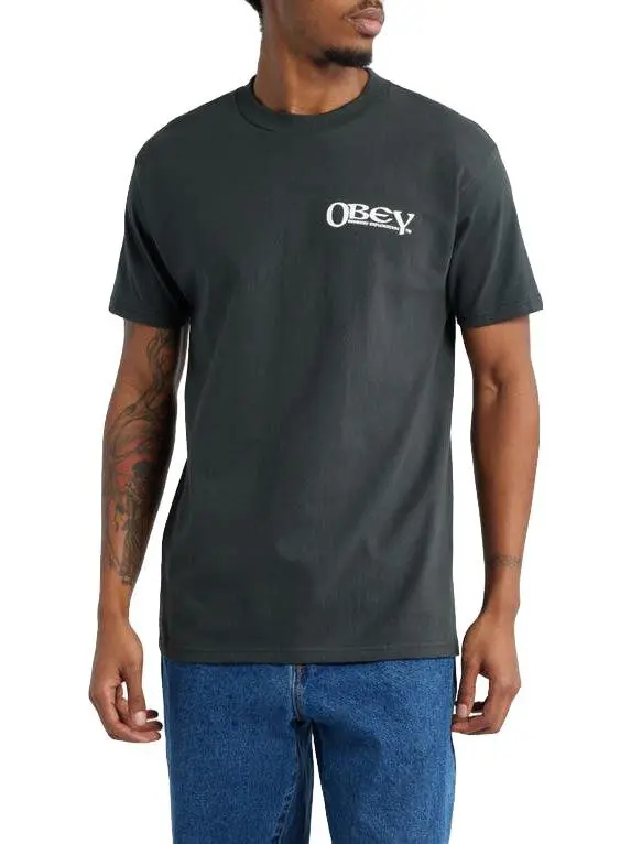 Obey Sensory Exploration Cotton Graphic T-shirt - Vintage Black