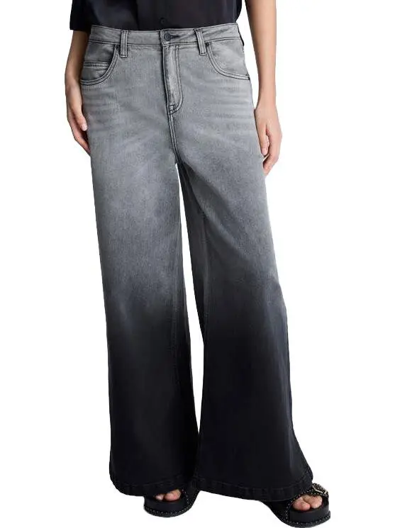 KENNETH COLE Gradient Dyed Wide Leg Jeans - Gradient Nik Wash